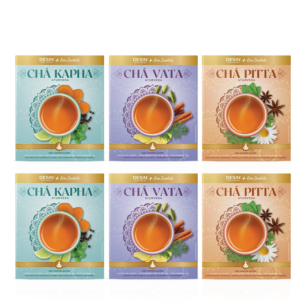 Chás Ayurveda - Pitta, Vata e Kapha | Desinchá