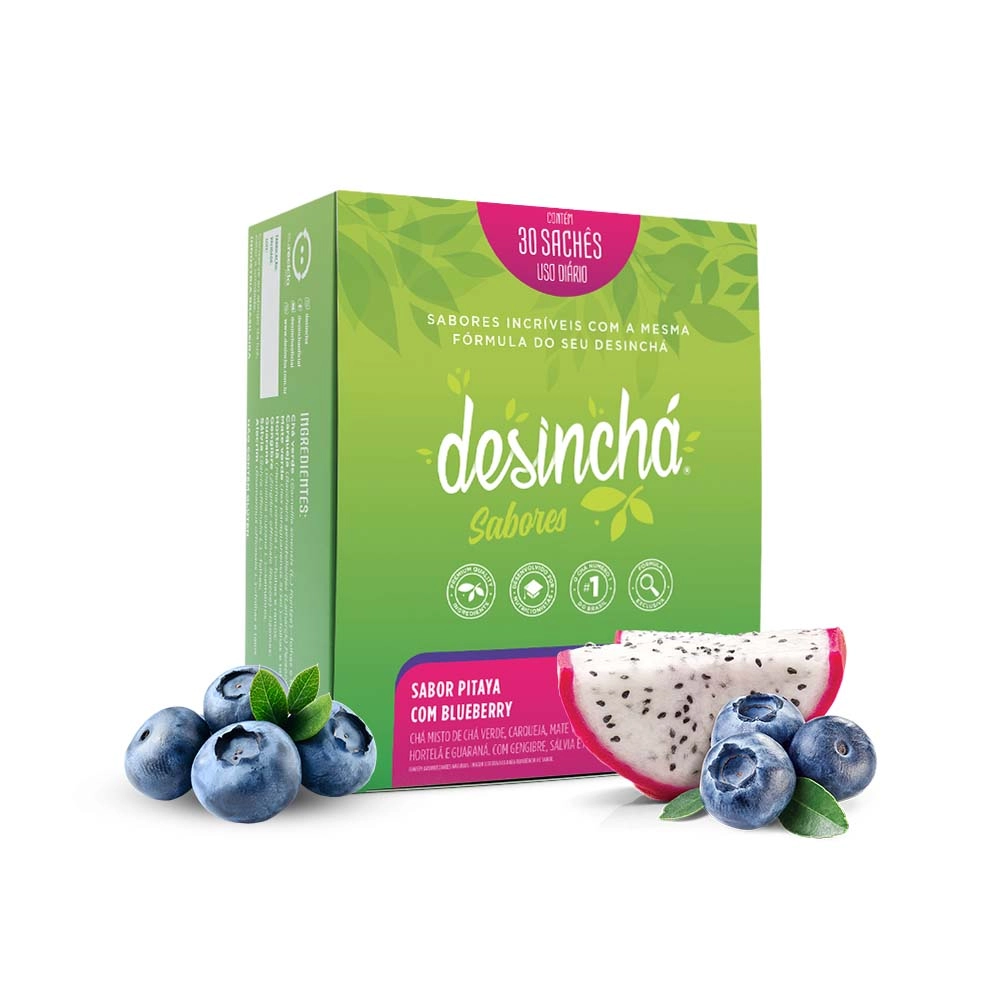 Chá de Pitaya com Blueberry - 30 Sachês | Desinchá