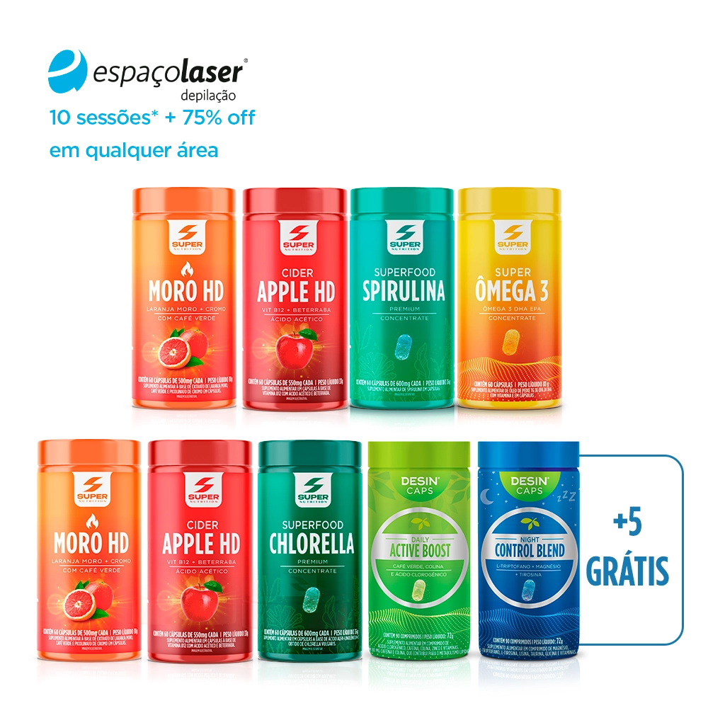 Super Caps: Compre 4, Leve 9 + Espaçolaser | Desinchá